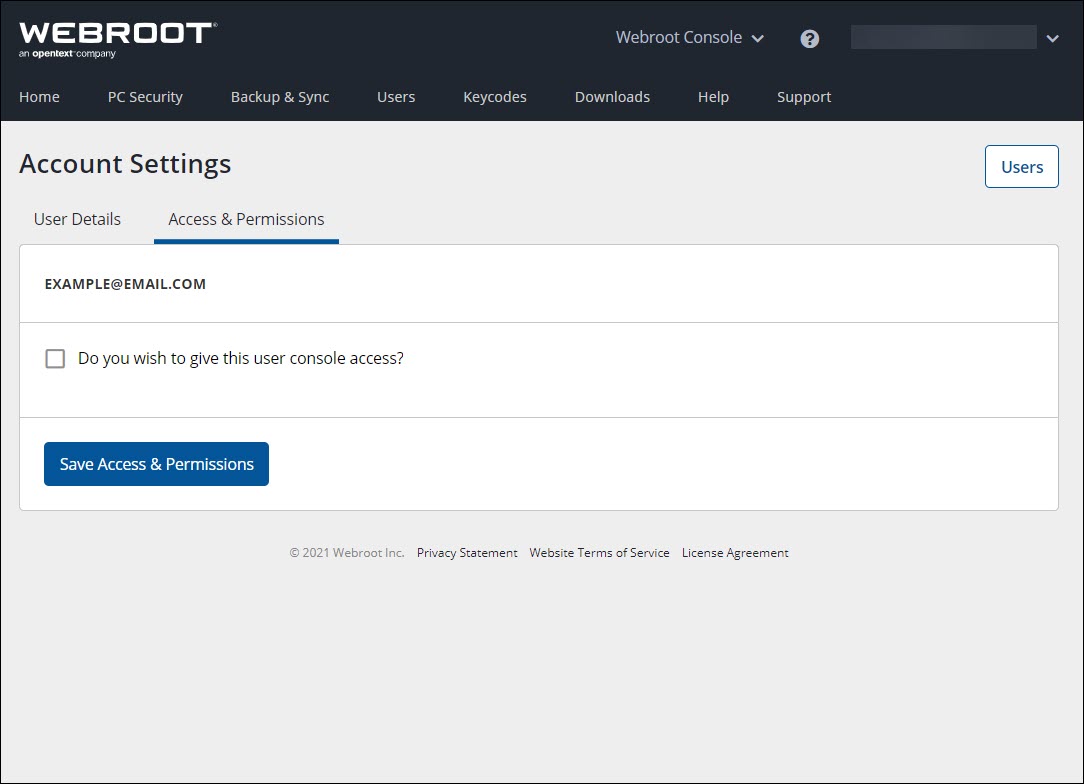Set user permissions