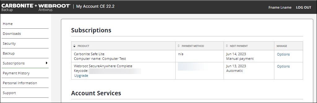 Enrolling Webroot SecureAnywhere Antivirus in Automatic Renewal