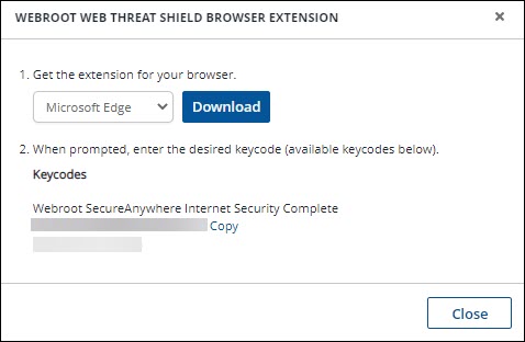Installing the Webroot Web Threat Shield Edge Addon