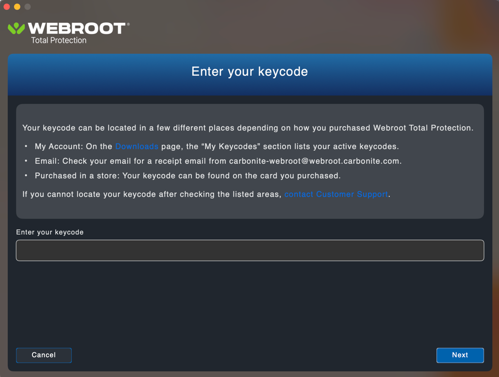 Installing Webroot Total Protection