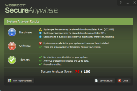 SecureAnywhere You want to use the System Analyzer