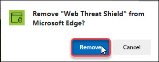 Uninstall Web Threat Shield Microsoft Edge