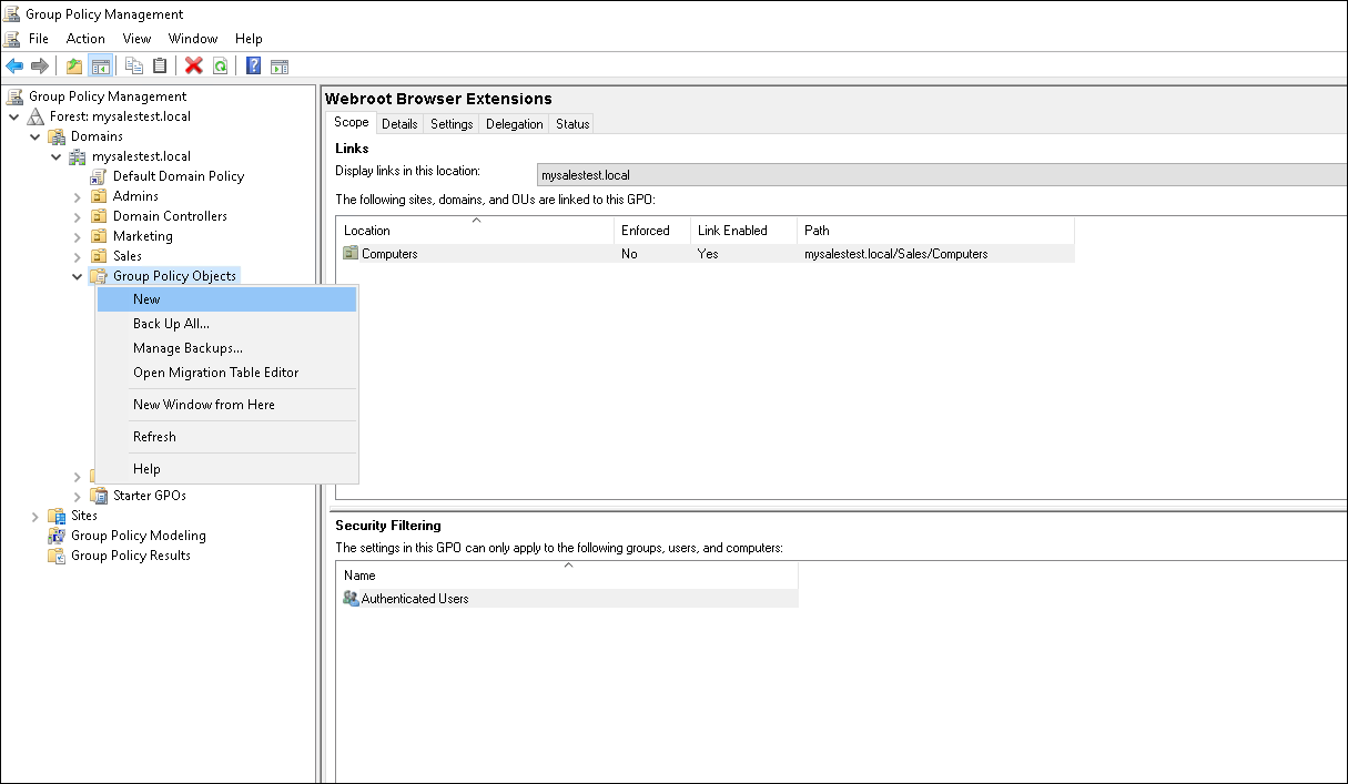 Using GPO to install the Web Threat Shield to FireFox version 74 and later